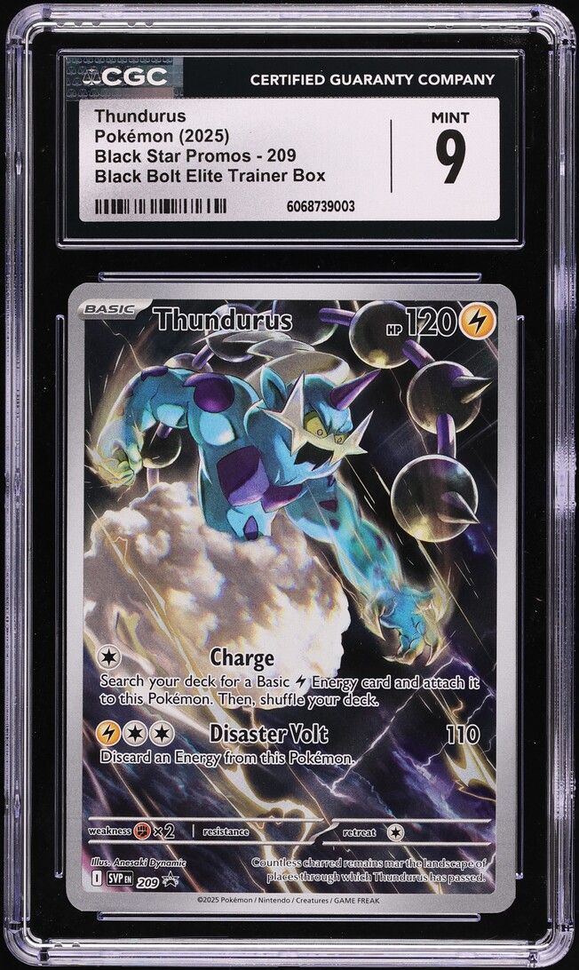 2025 Pokemon SV Black Star Promo Black Bolt ETB Thundurus #209 CGC 9 ...