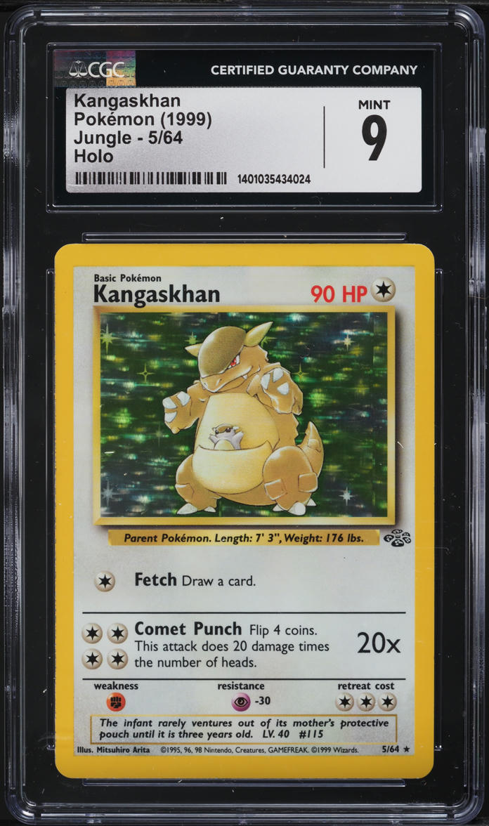 1999 Pokemon Jungle Holo Kangaskhan #5 CGC 9 MINT on Fanatics Collect