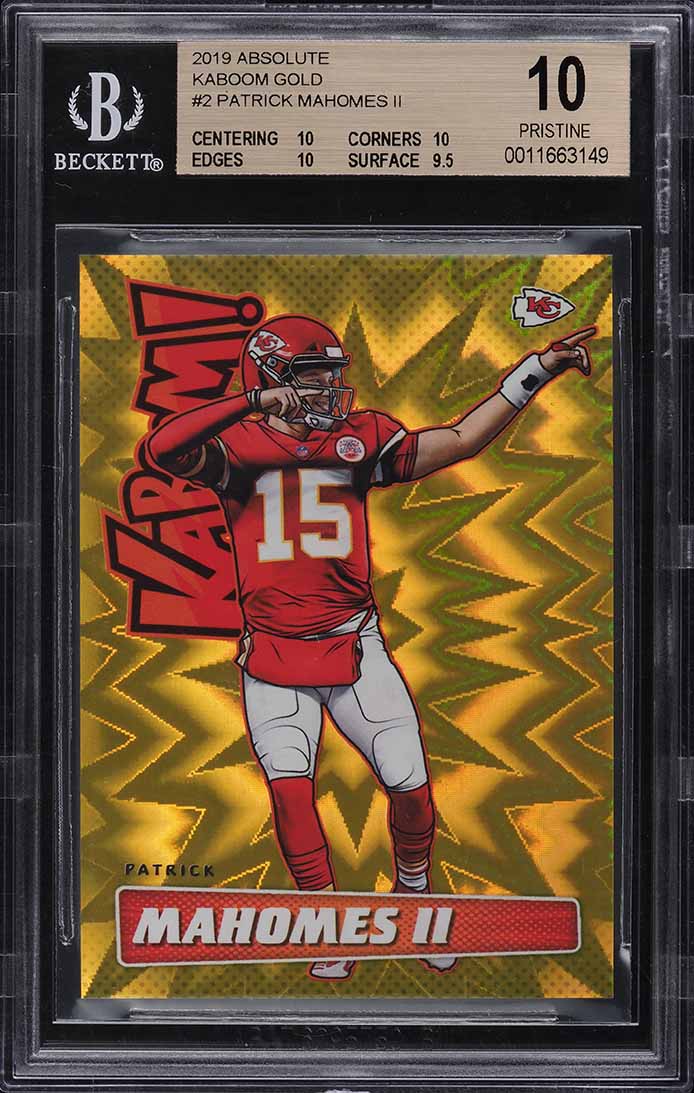 2019 Panini Absolute Kaboom! Gold Patrick Mahomes II 02/10 #2 BGS 10 ...