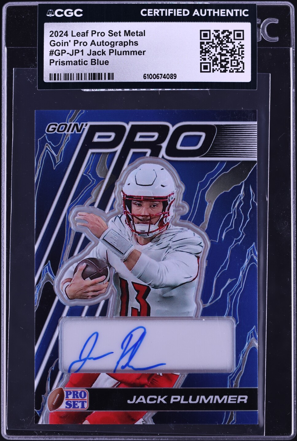 2024 Leaf Pro Set Goin' Pro Prismatic Blue Jack Plummer ROOKIE AUTO /12 ...