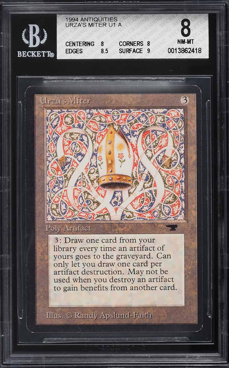 1994 Magic The Gathering MTG Antiquities Urza's Miter U1 A BGS 8 NM-MT on Fanatics Collect