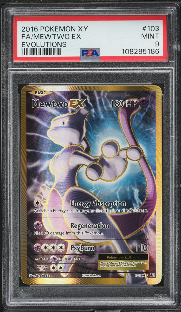 2016 Pokemon XY Evolutions Full Art Mewtwo EX #103 PSA 9 MINT on ...
