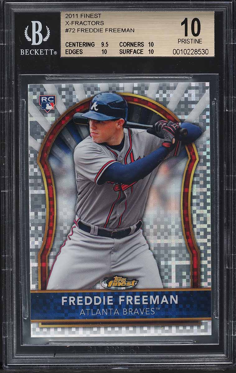 2011 Finest Xfractor Freddie Freeman ROOKIE /299 #72 BGS 10 PRISTINE on ...