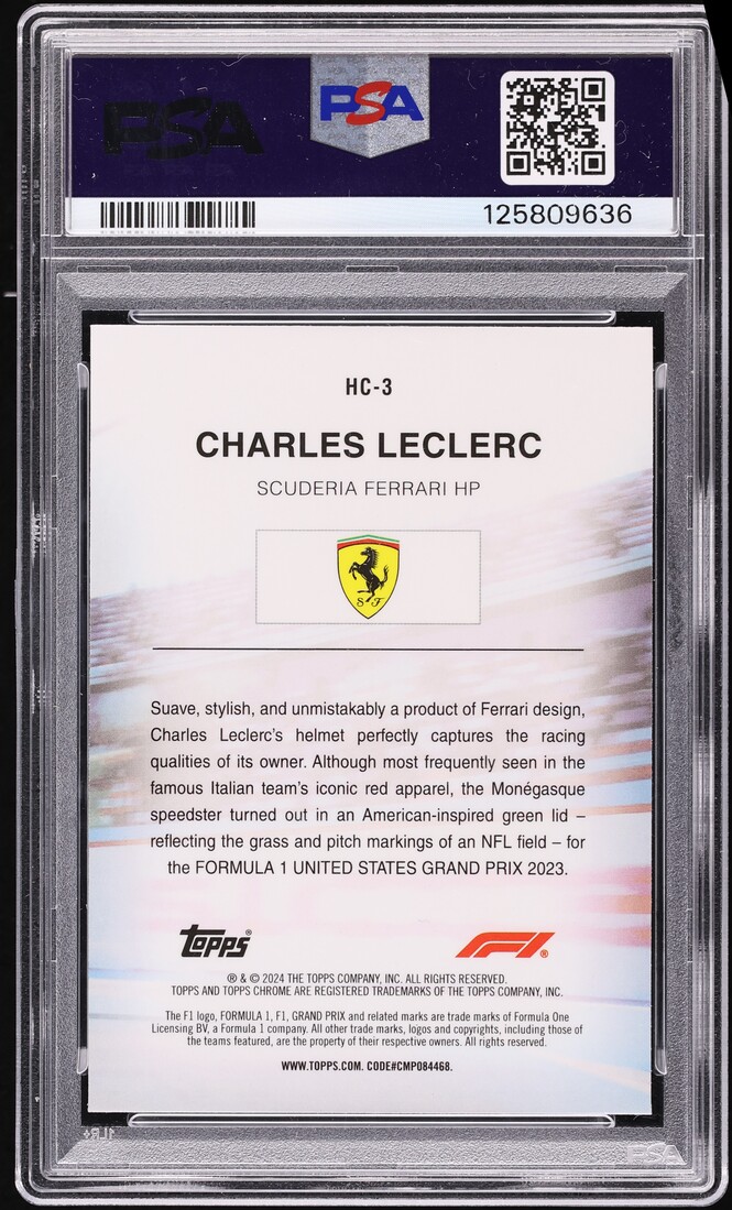 2024 Topps Chrome Formula 1 F1 Helmet Collection Charles Leclerc #HC3 ...