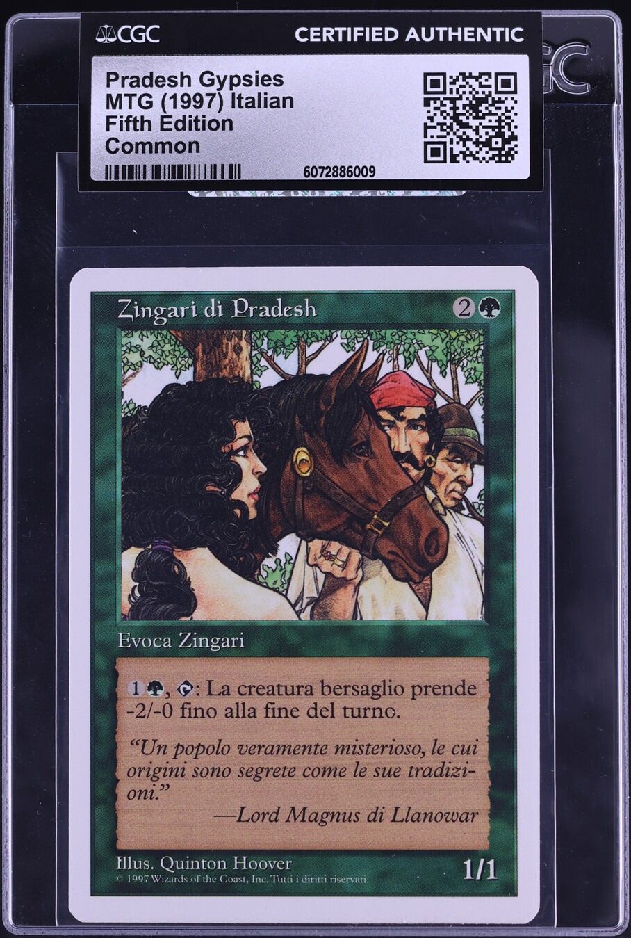 1997 Magic The Gathering MTG Italian Fifth Edition Pradesh Gypsies CGC ...