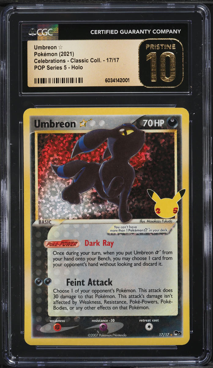2021 Pokemon SWSH Celebrations Classic Holo Umbreon Gold Star #17 CGC 10 on Fanatics Collect