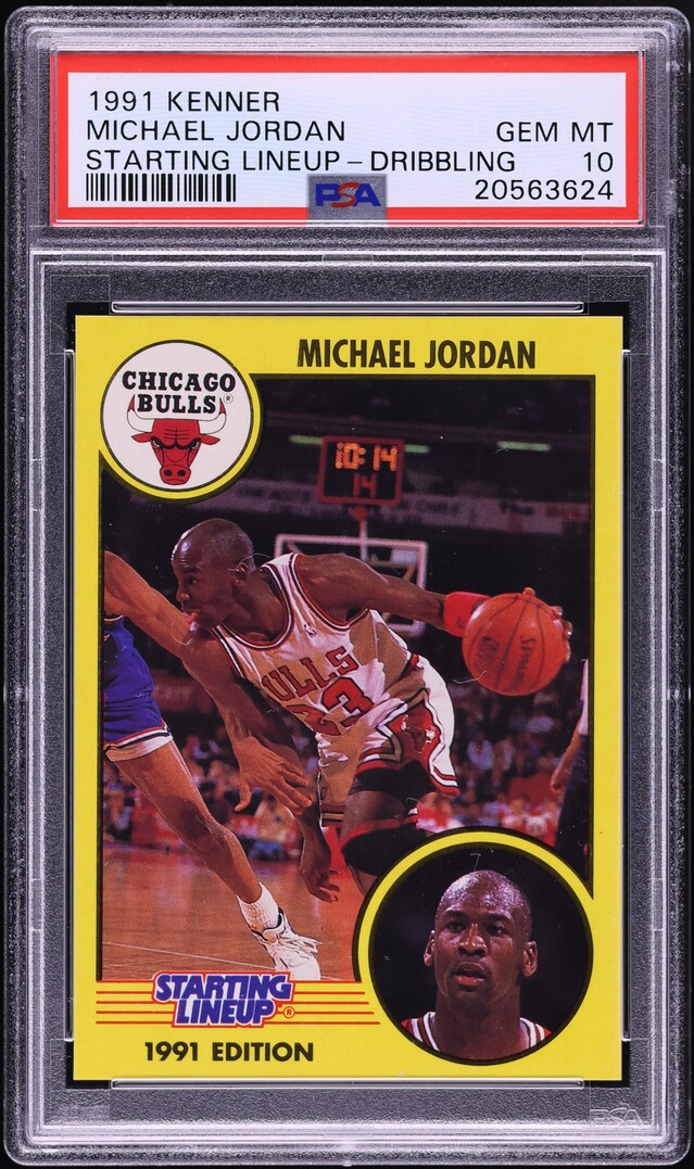 1991 Kenner Starting Lineup Dribbling Michael Jordan PSA 10 GEM MINT on ...