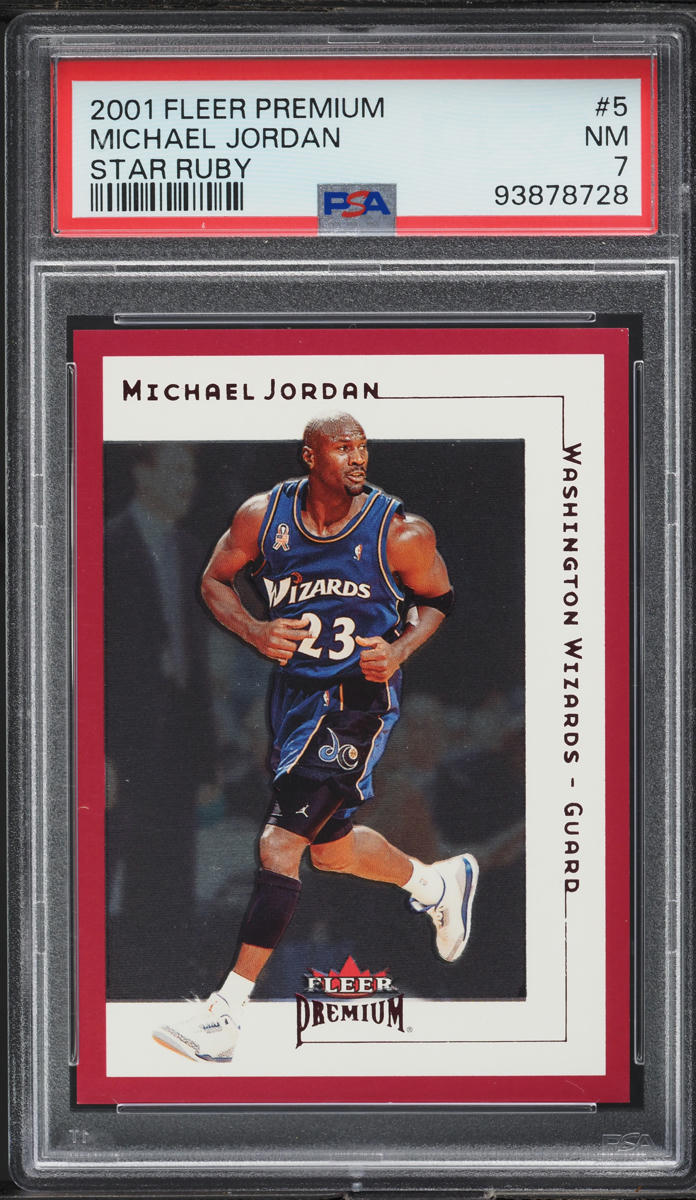 2001 Fleer Premium Star Ruby Michael Jordan /100 #5 PSA 7 NRMT on ...