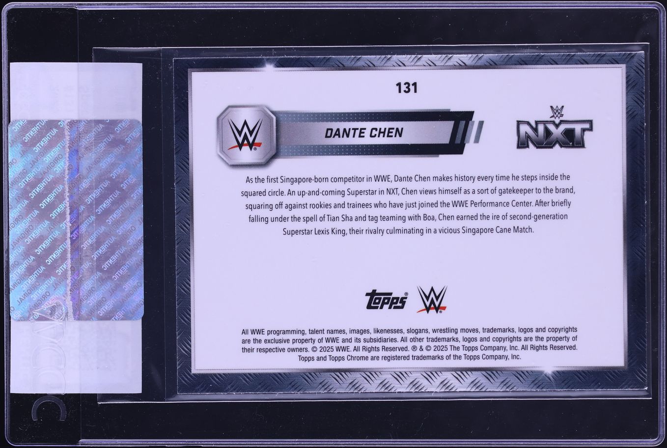 2025 Topps Chrome WWE Speckle Refractor Dante Chen /249 #131 CGC AUTH ...