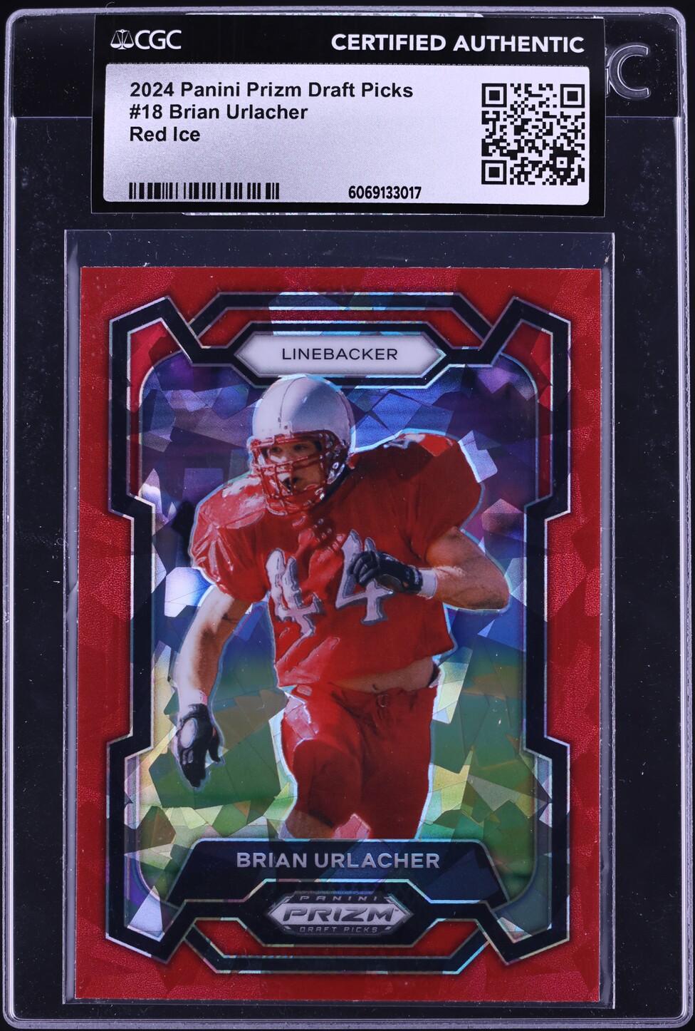 2024 Panini Prizm Draft Picks Red Ice Brian Urlacher #18 CGC AUTH on Fanatics Collect