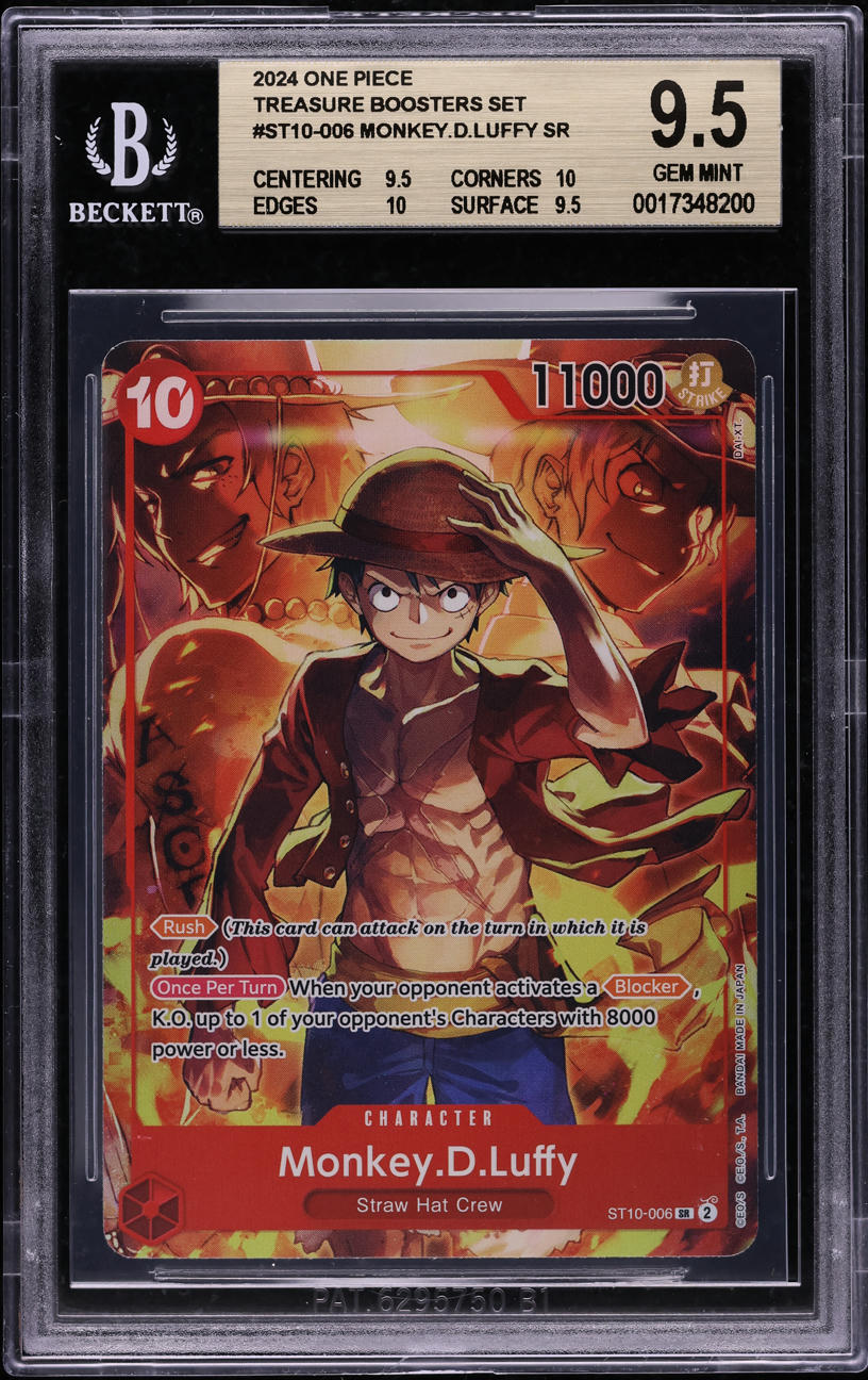 2024 One Piece Promo Treasure Booster Monkey D. Luffy #ST10-006 CGC 10 ...
