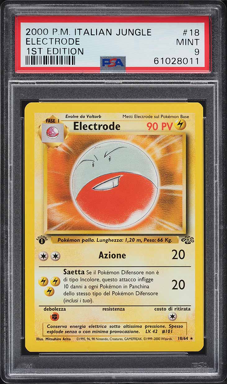 2000 Pokemon Italian Jungle 1st Edition Electrode #18 PSA 9 MINT on ...