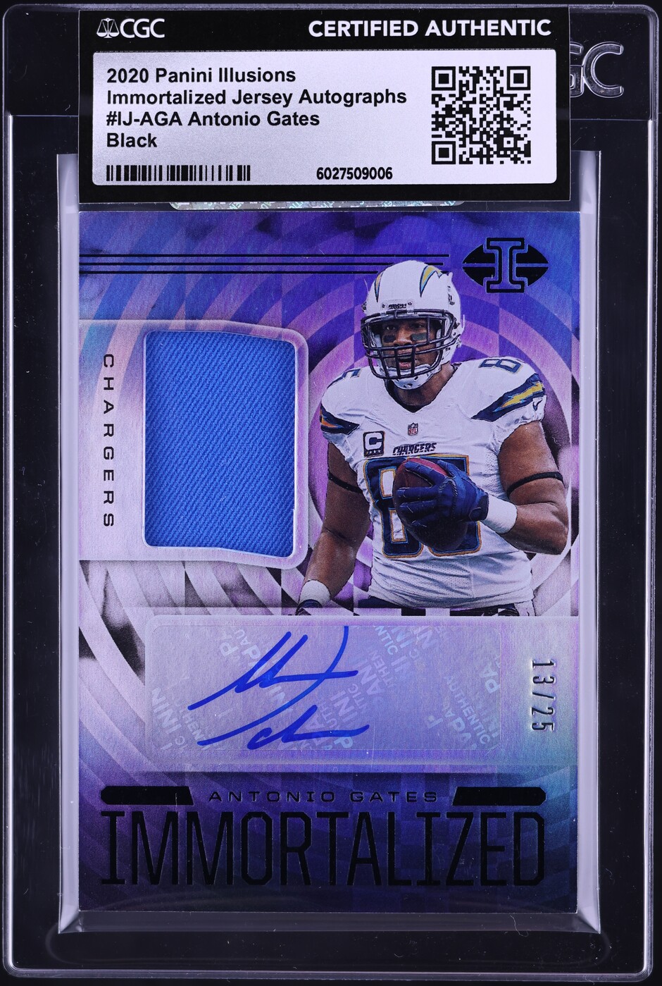 2020 Panini Illusions Immortalized Black Antonio Gates PATCH AUTO /25 ...