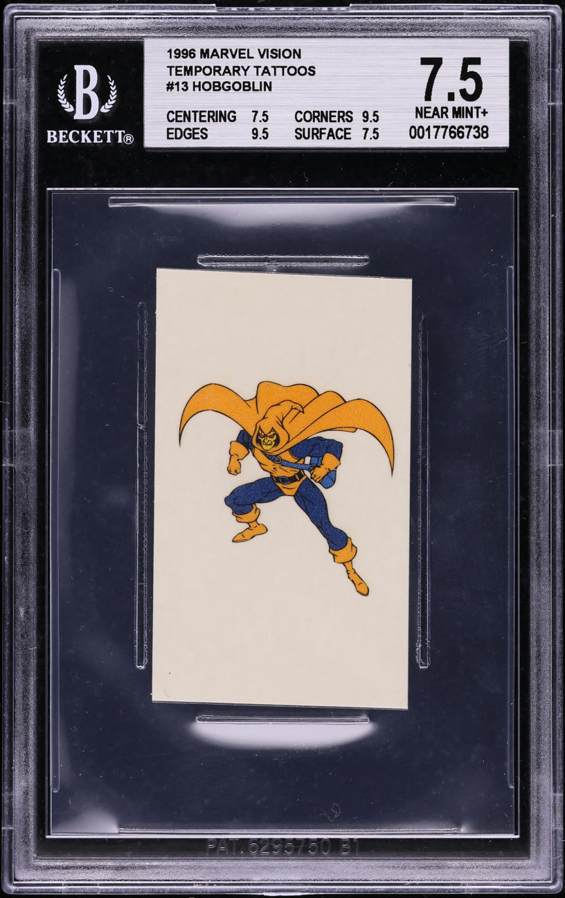 1996 Skybox Marvel Vision Temporary Tattoos Hobgoblin #13 BGS 7.5 NRMT+ ...