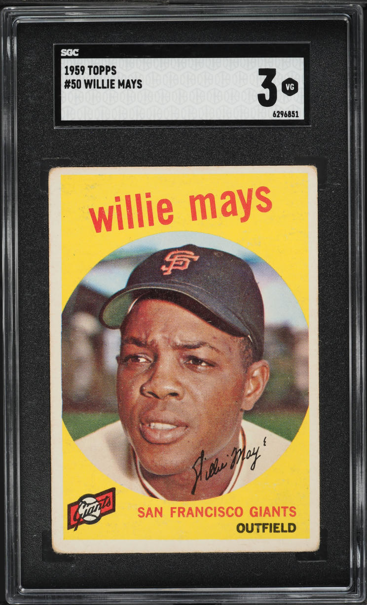 1959 Topps Willie Mays WHITE BACK #50 SGC 3 VG on Fanatics Collect