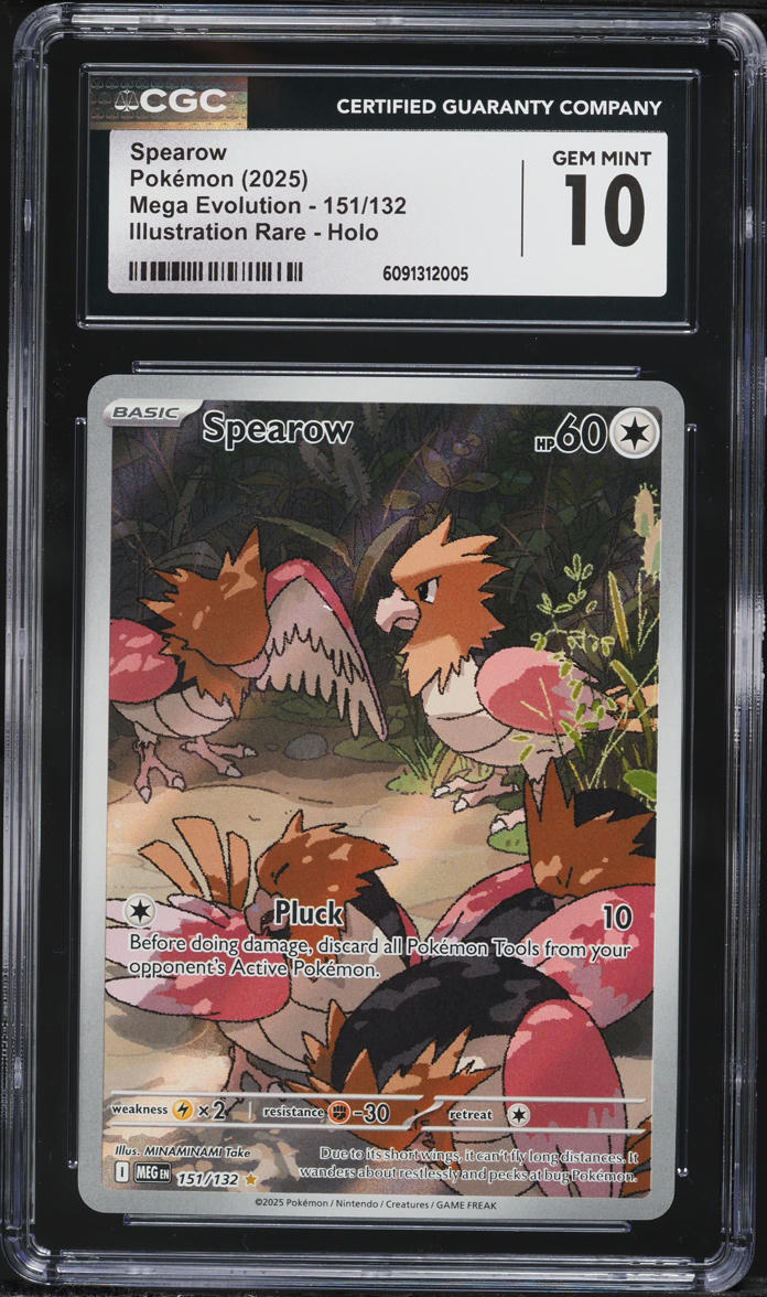 2025 Pokemon Mega Evolution IR Spearow #151 CGC 10 GEM MINT on Fanatics ...