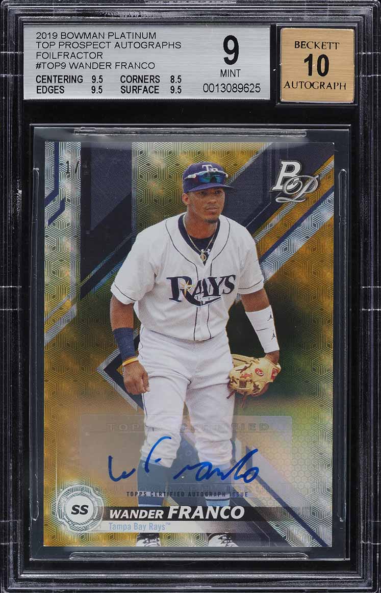 2019 Bowman Platinum Prospect Foilfractor Wander Franco RC AUTO 1/1 #TOP9 BGS 9 on Fanatics Collect