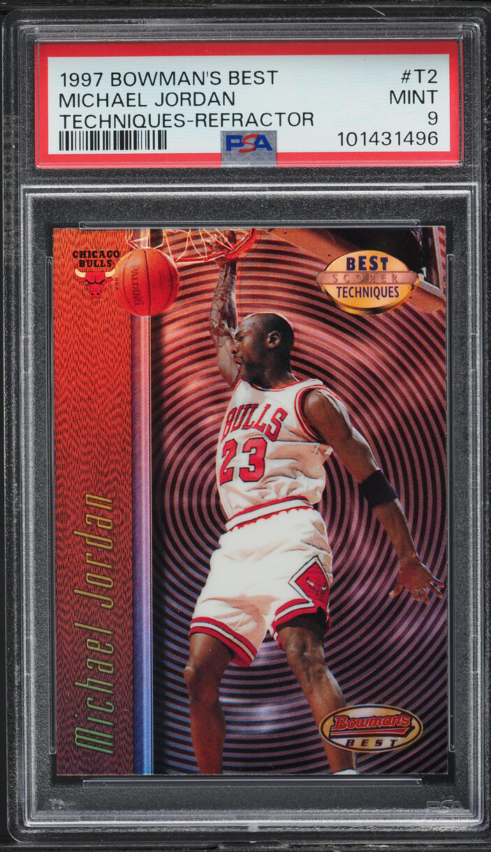 1997 Bowman's Best Techniques Refractor Michael Jordan #T2 PSA 9 MINT ...