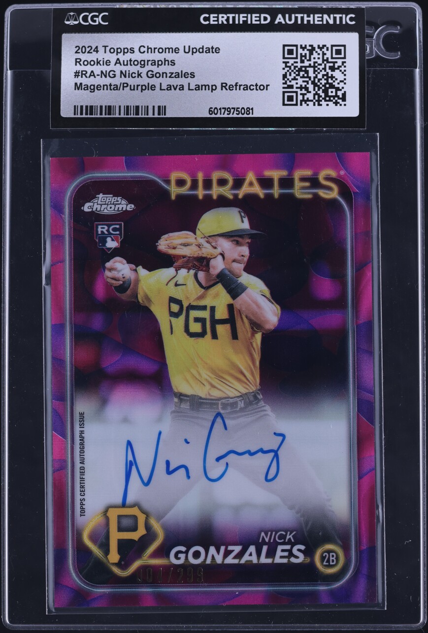 2024 Topps Chrome Update Magenta Purple Lava Nick Gonzales RC AUTO /299 ...