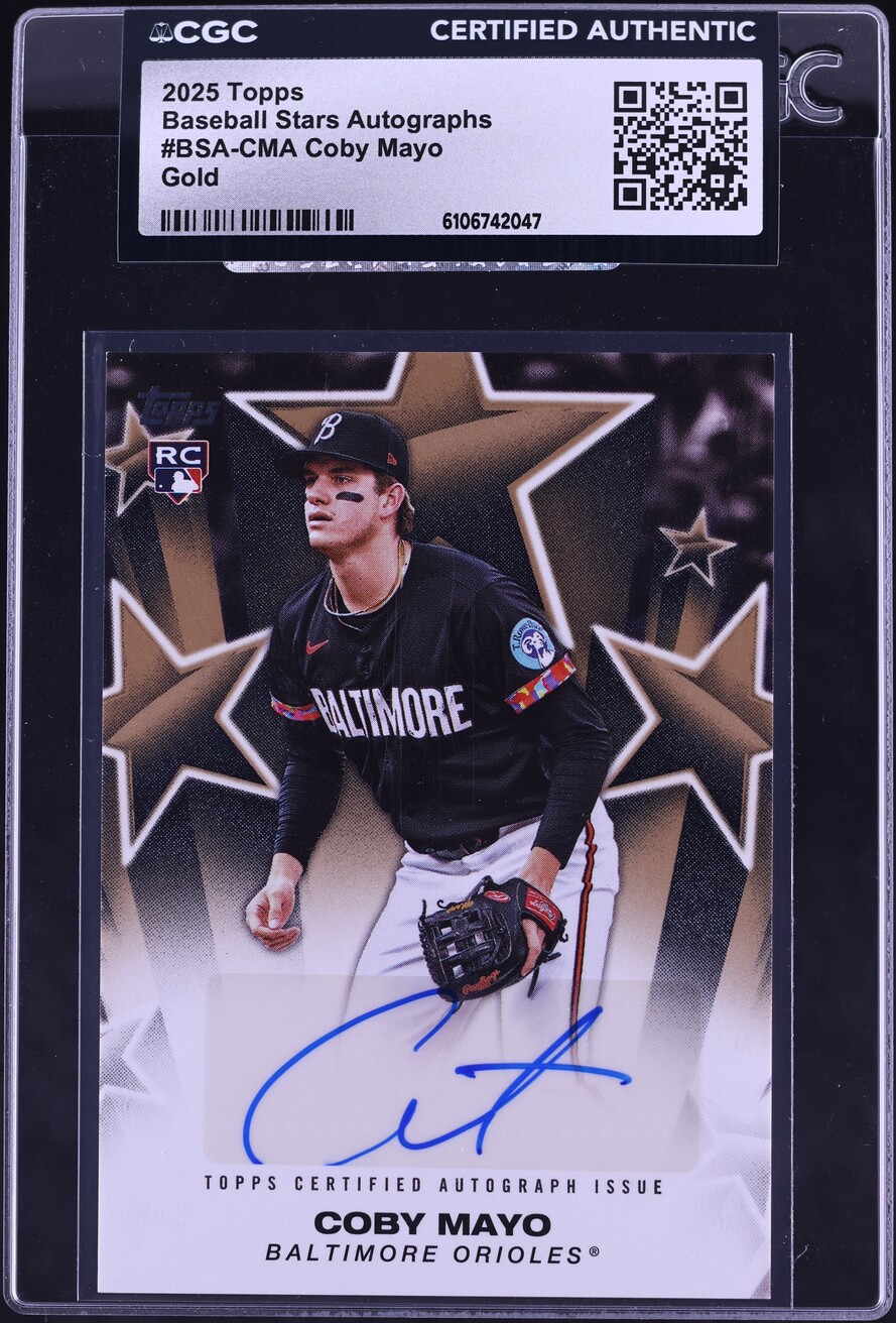 2025 Topps Baseball Stars Gold Coby Mayo ROOKIE AUTO /50 #BSA-CMA CGC ...