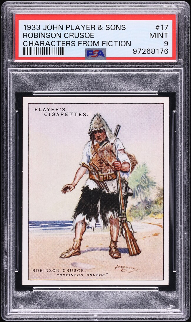 1933 John Player & Sons Characters From Fiction Robinson Crusoe #17 PSA ...