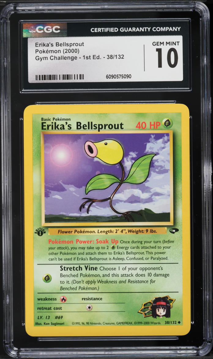 2000 Pokemon Gym Challenge 1st Edition Erika's Bellsprout #38 CGC 10 ...