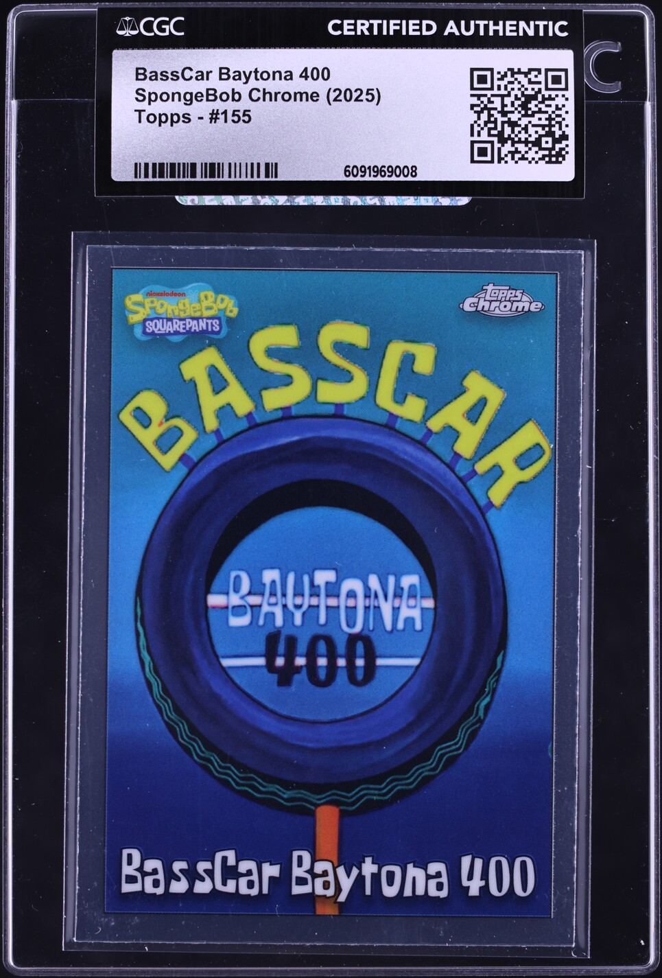 2025 Topps Chrome SpongeBob BassCar Baytona 400 #155 CGC AUTH on ...