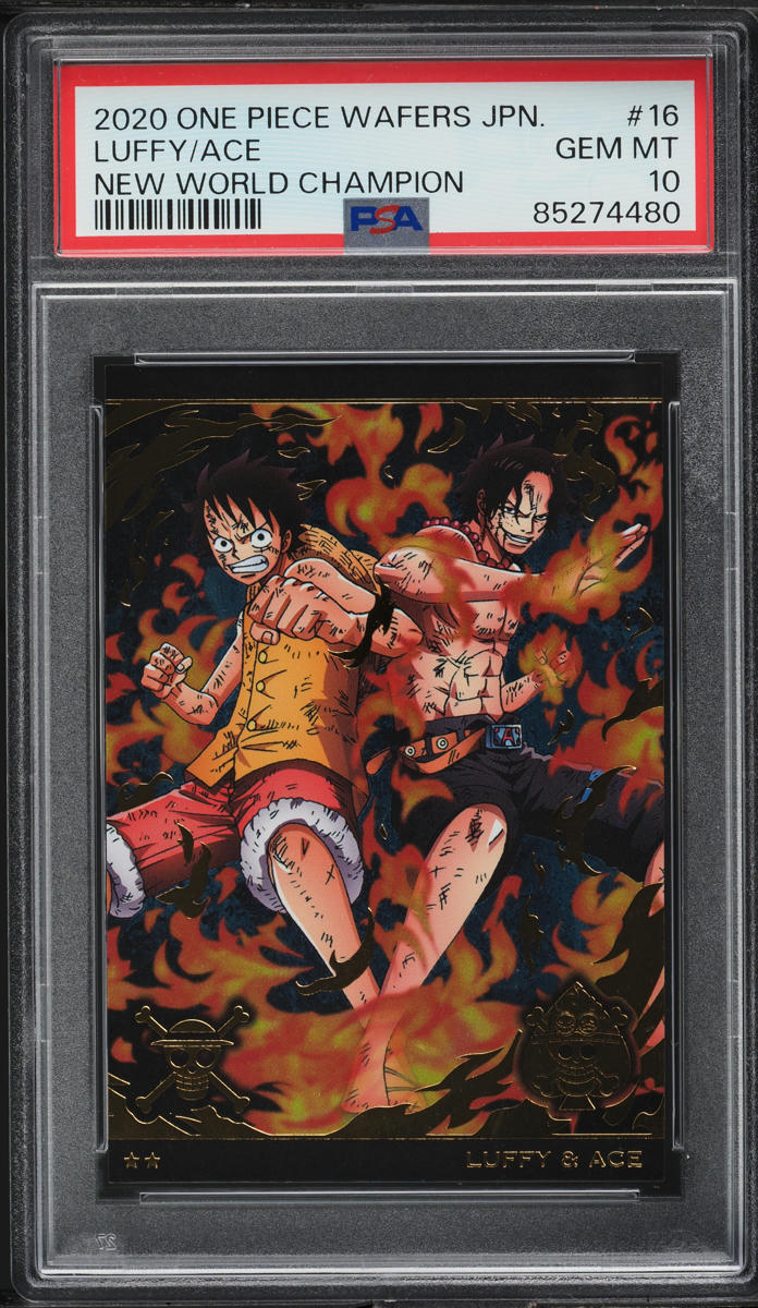 2020 One Piece Wafers Japanese New World Champion Luffy Ace #16 PSA 10 ...