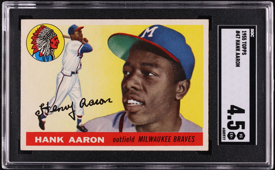 1955 Topps Hank Aaron #47 SGC 4.5 VGEX+ on Fanatics Collect