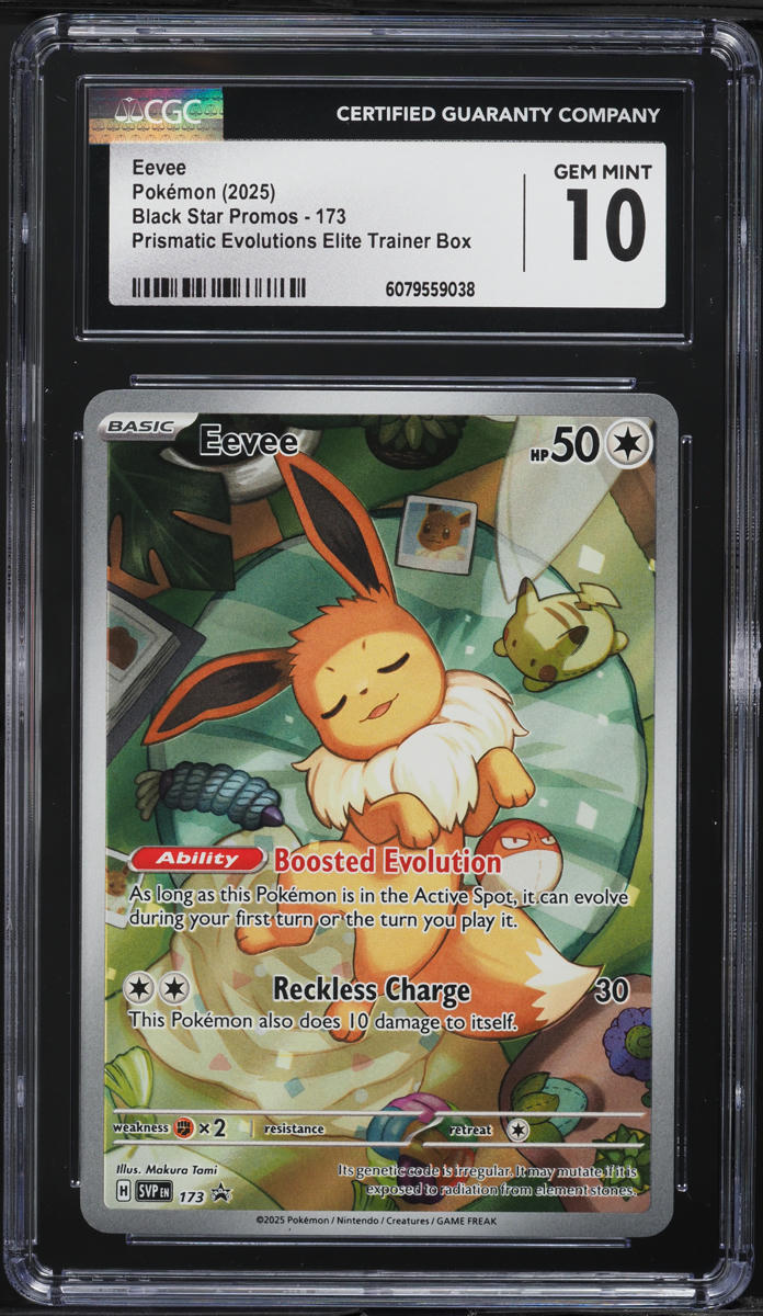 2025 Pokemon SV Black Star Prismatic Evolutions ETB Full Art Eevee #173 ...