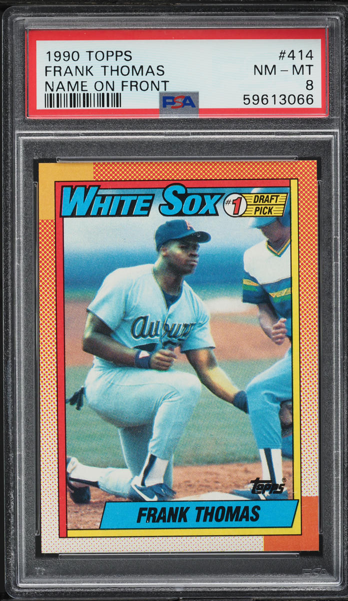 1990 Topps Frank Thomas Rookie #414 Psa 8 Nm-mt On Fanatics Collect
