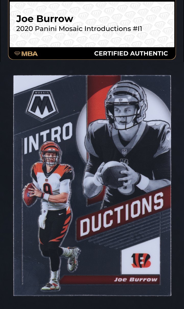 2020 Panini Mosaic Introductions Joe Burrow ROOKIE #I1 MBA AUTH on ...