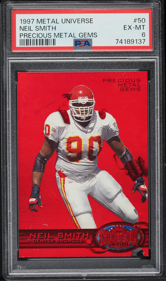 1997 Metal Universe Precious Metal Gems PMG Red Neil Smith /150 #50 PSA ...