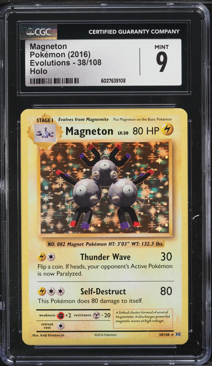 2016 Pokemon XY Evolutions Holo Magneton #38 CGC 9 MINT on Fanatics Collect