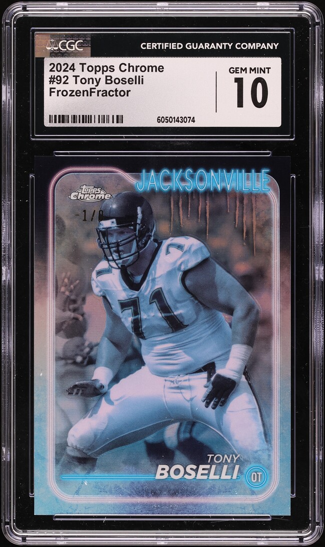 2024 Topps Chrome Frozenfractor Tony Boselli -1/0 #92 CGC 10 GEM MINT ...