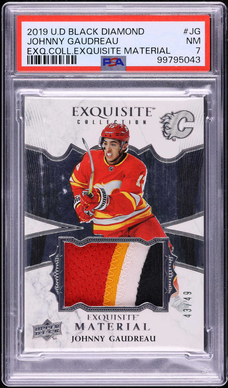 2019 Black Diamond Exquisite Collection Johnny Gaudreau PATCH /49 PSA 7 ...