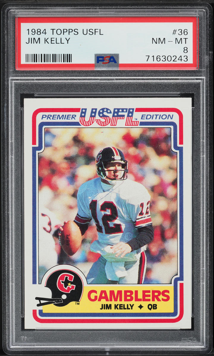 1984 Topps USFL Jim Kelly ROOKIE #36 PSA 8 NM-MT on Fanatics Collect