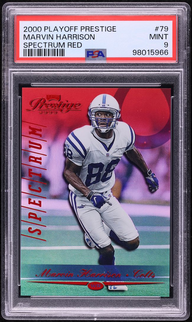 2000 Playoff Prestige Spectrum Red Marvin Harrison /100 #79 PSA 9 MINT ...