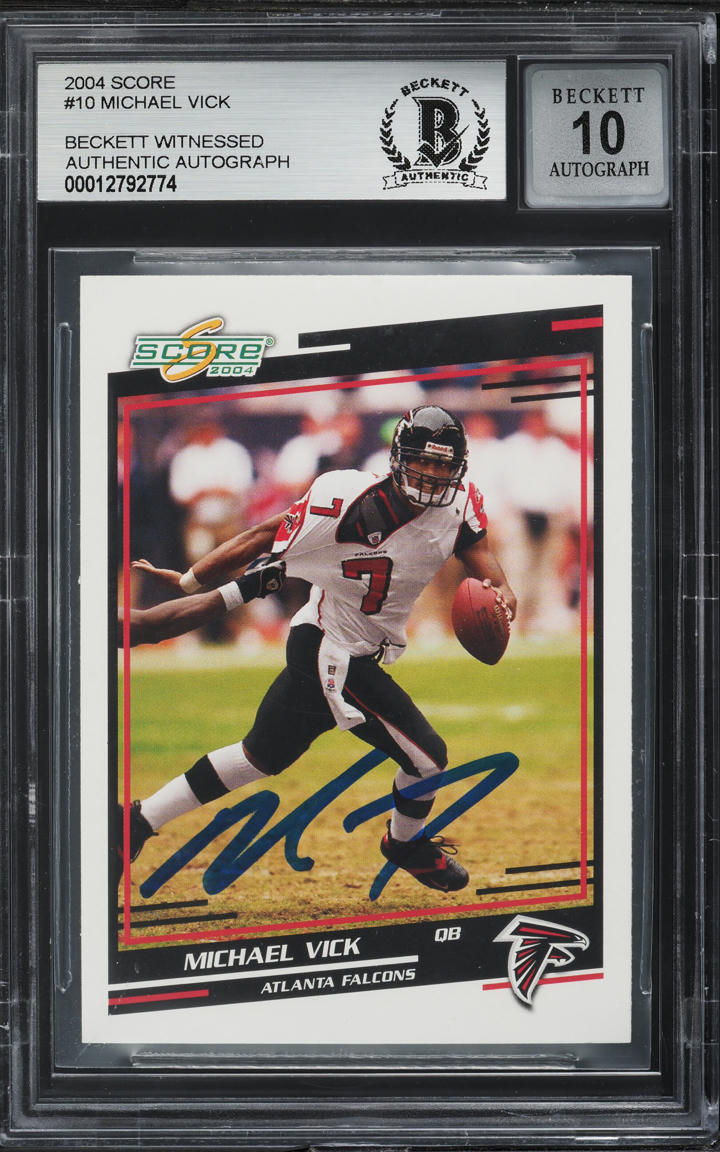 2004 Score Football Michael Vick AUTO #10 BAS BGS AUTH on Fanatics Collect