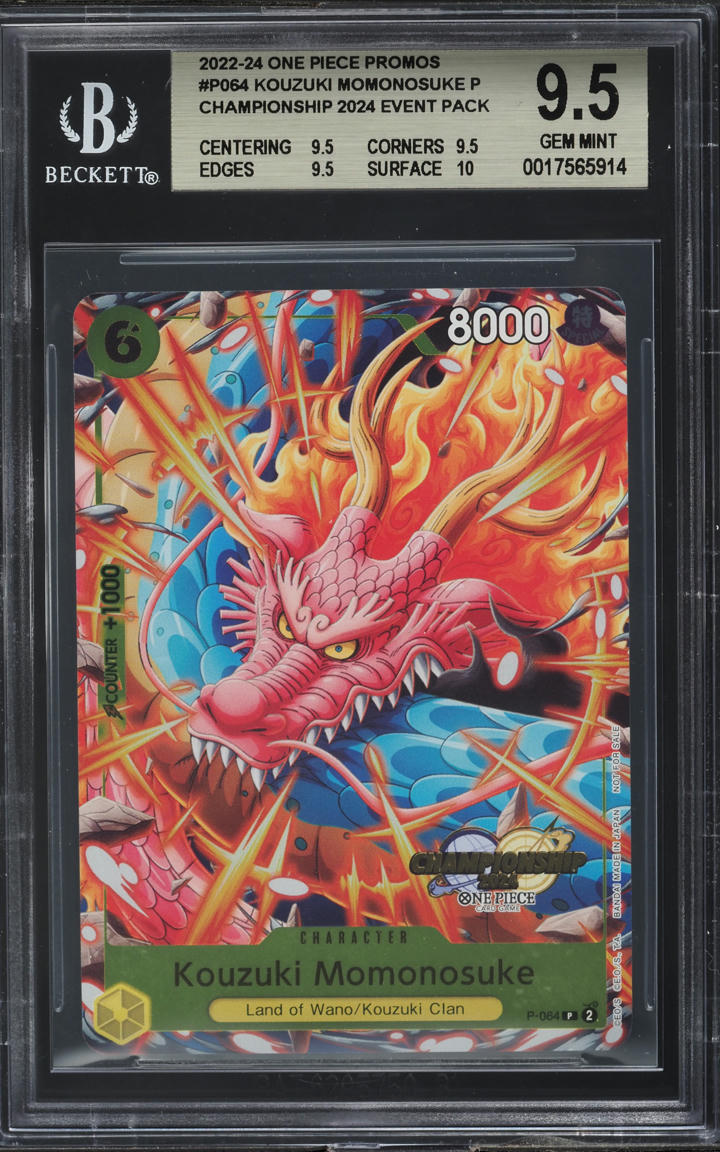 2022 One Piece Promo Championship Event Pack Kouzuki Momonosuke BGS 9.5 GEM MINT on Fanatics Collect