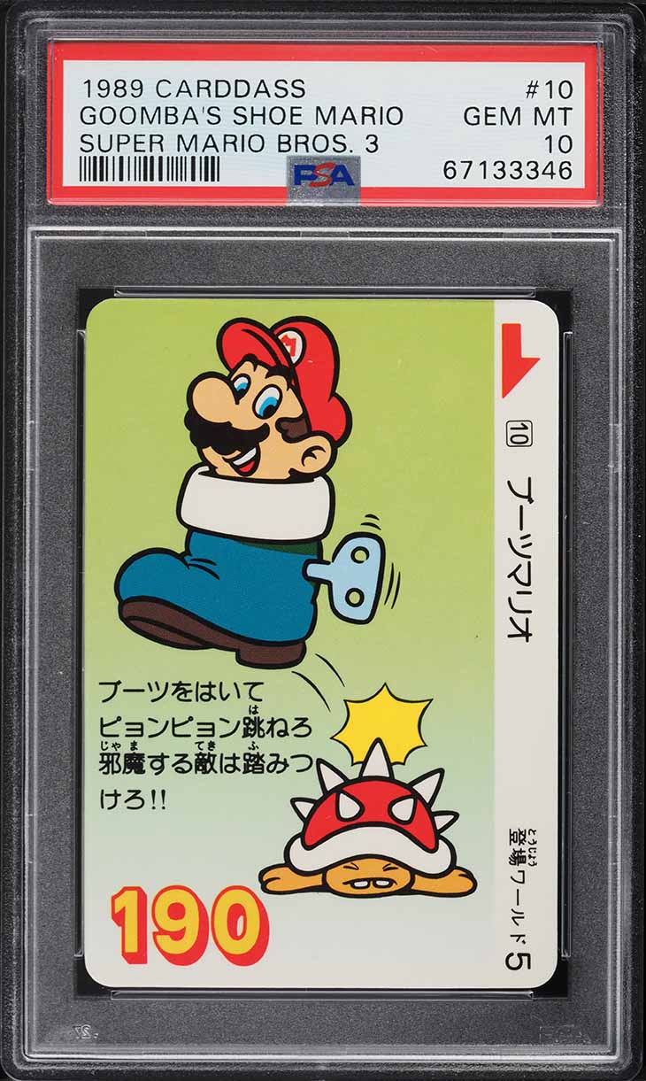 1989 Carddass Super Mario Bros. 3 Goomba's Shoe Mario #10 PSA 10 GEM ...