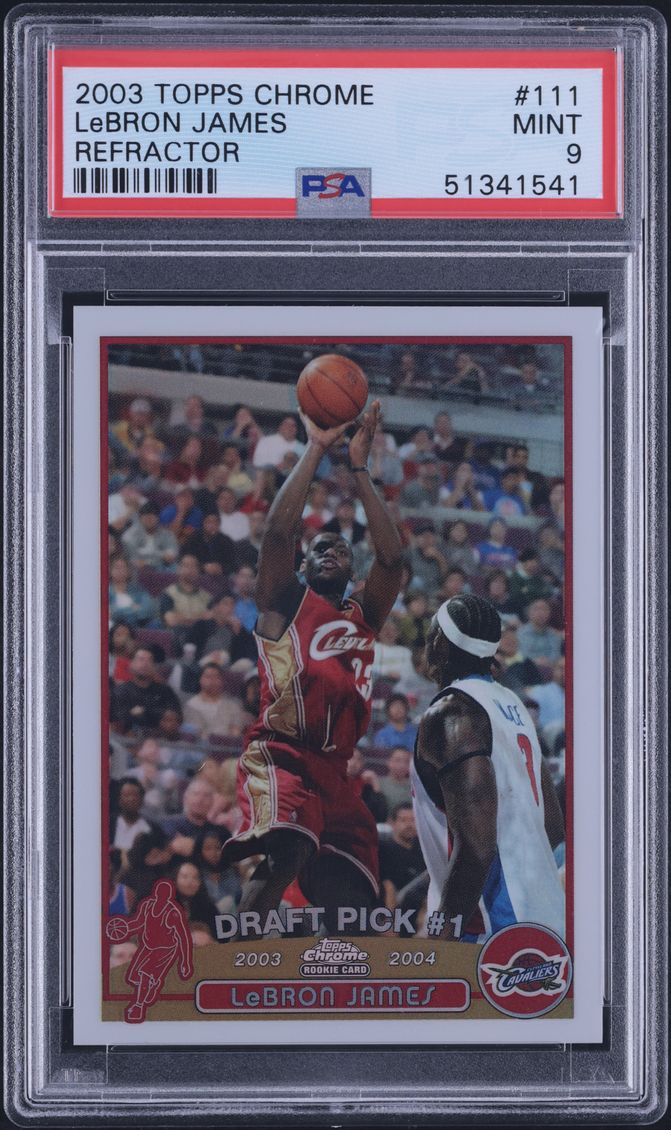 2003 Topps Chrome Refractor LeBron James ROOKIE #111 PSA 9 MINT on ...