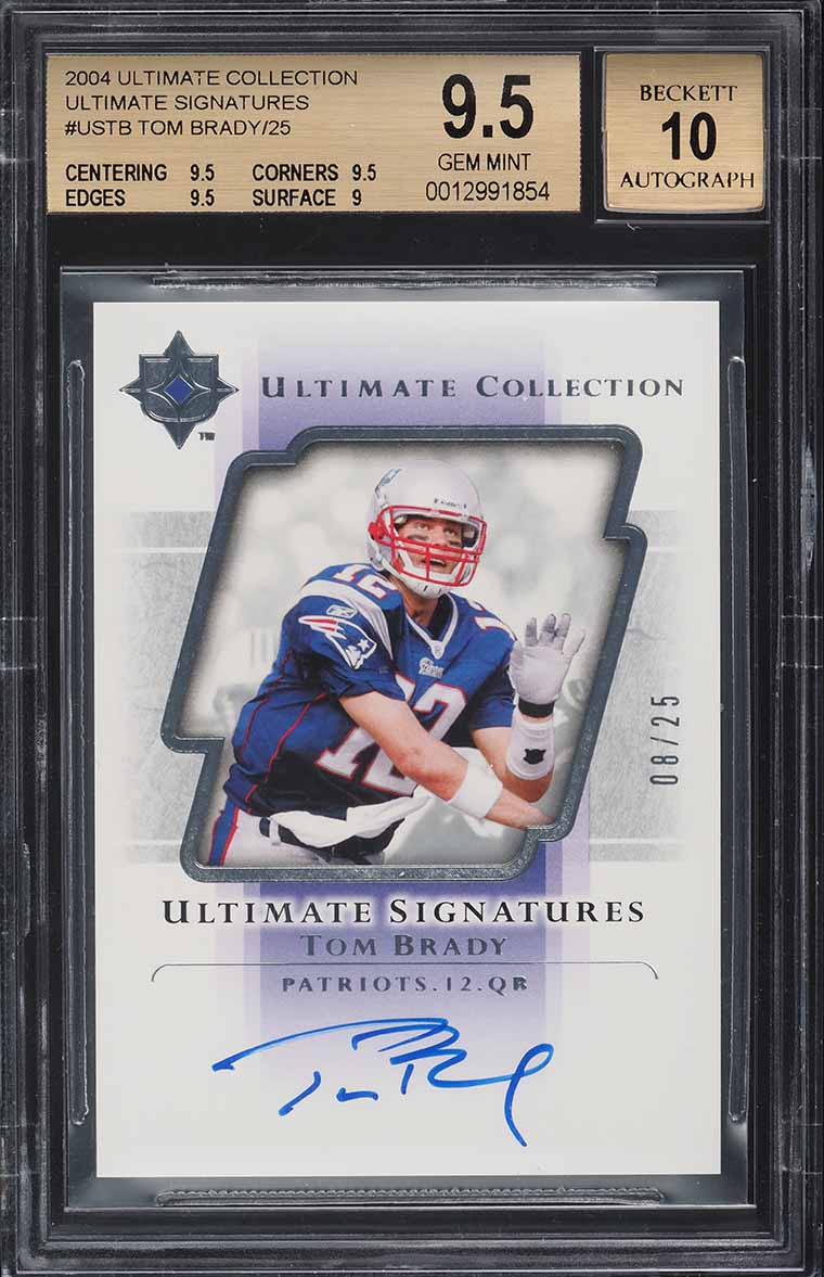 2004 Ultimate Collection Signatures Tom Brady AUTO /25 #US-TB BGS 9.5 ...