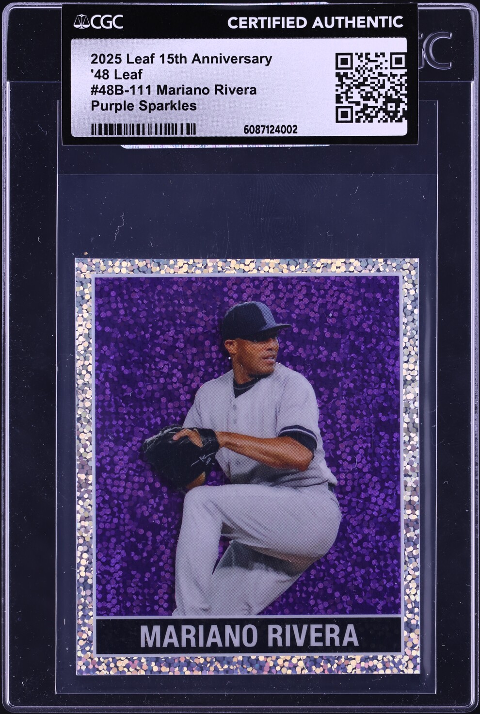 2025 Leaf 15th Anniversary '48 Leaf Purple Sparkles Mariano Rivera 1/7 ...