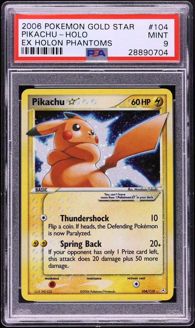 2006 Pokemon EX Holon Phantoms Holo Pikachu Gold Star #104 PSA 9 MINT ...