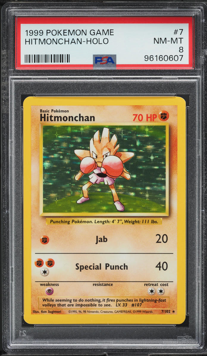 1999 Pokemon Base Set Holo Hitmonchan #7 PSA 8 NM-MT on Fanatics Collect