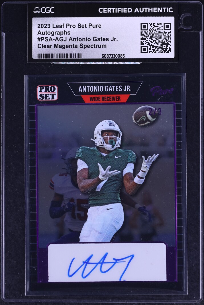 2023 Leaf Pro Set Pure Clear Magenta Spectrum Antonio Gates Jr. ROOKIE ...