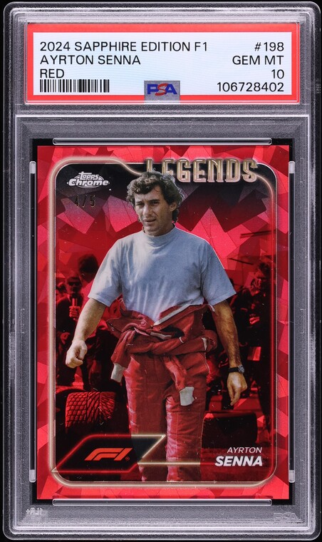 2024 Topps Chrome Formula 1 F1 Sapphire Edition Red Ayrton Senna /5 ...