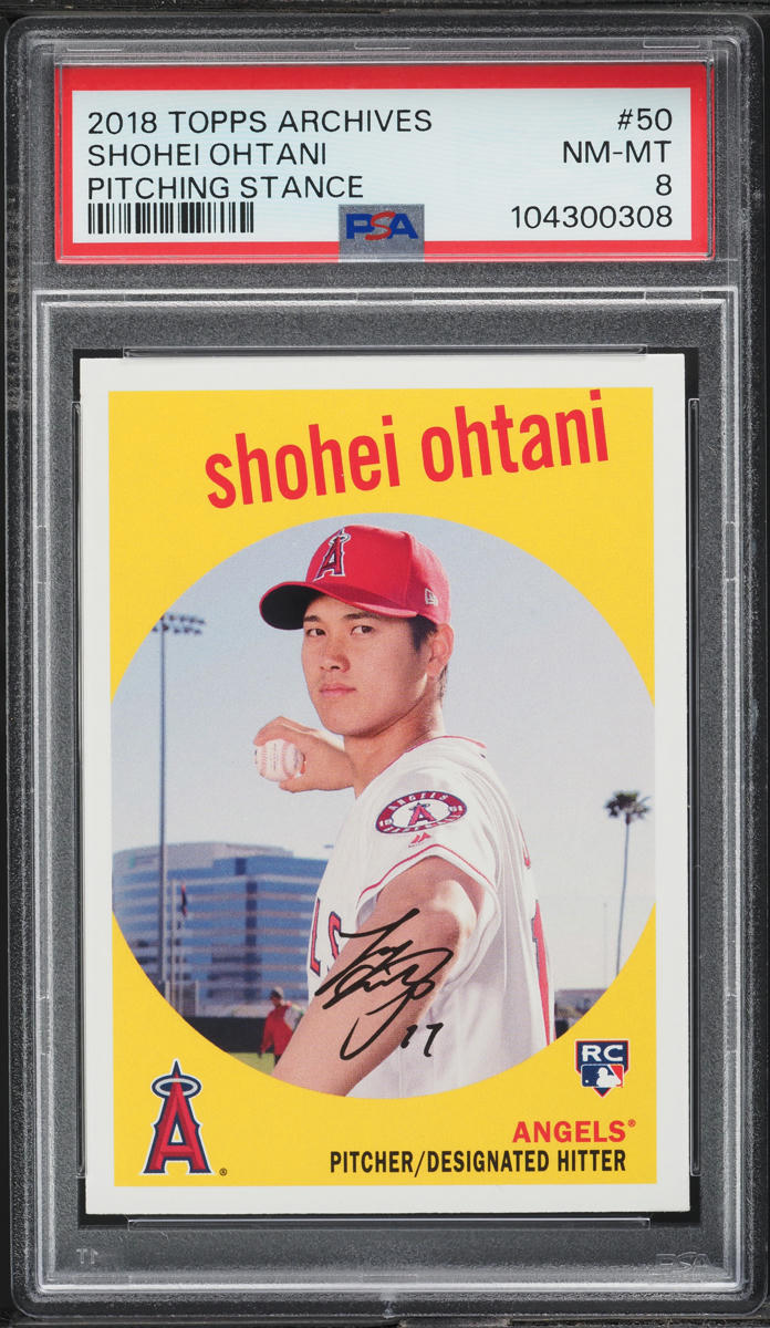 2018 Topps Archives Pitching Stance Shohei Ohtani ROOKIE #50 PSA 8 NM ...