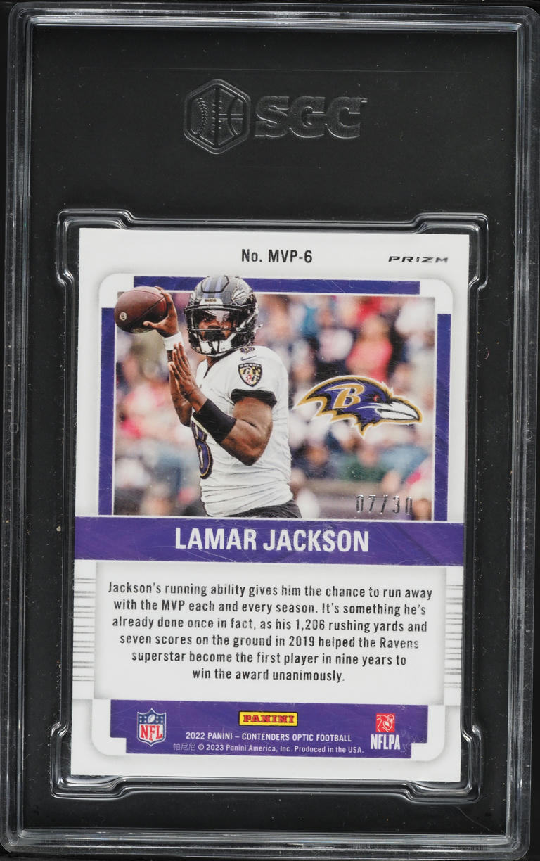 2022 Panini Contenders Optic MVP Green Pulsar Prizm Lamar Jackson /30 #MVP-6 SGC 10 GEM MINT on ...